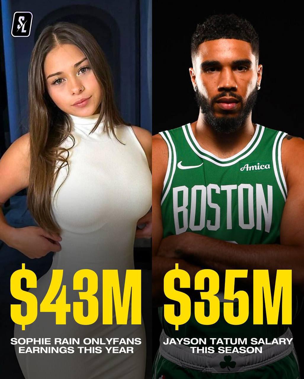 Elle gagne plus d'argent par an sur OnlyFans que Jayson Tatum en NBA